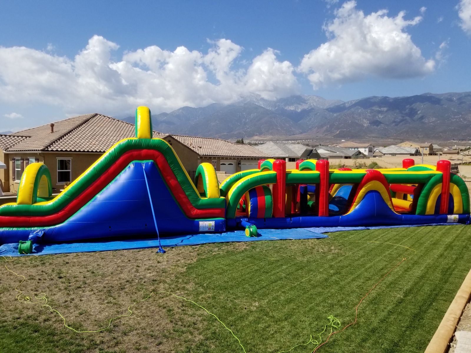 70 foot obstacle course with 18 foot slide rentals in Fontana