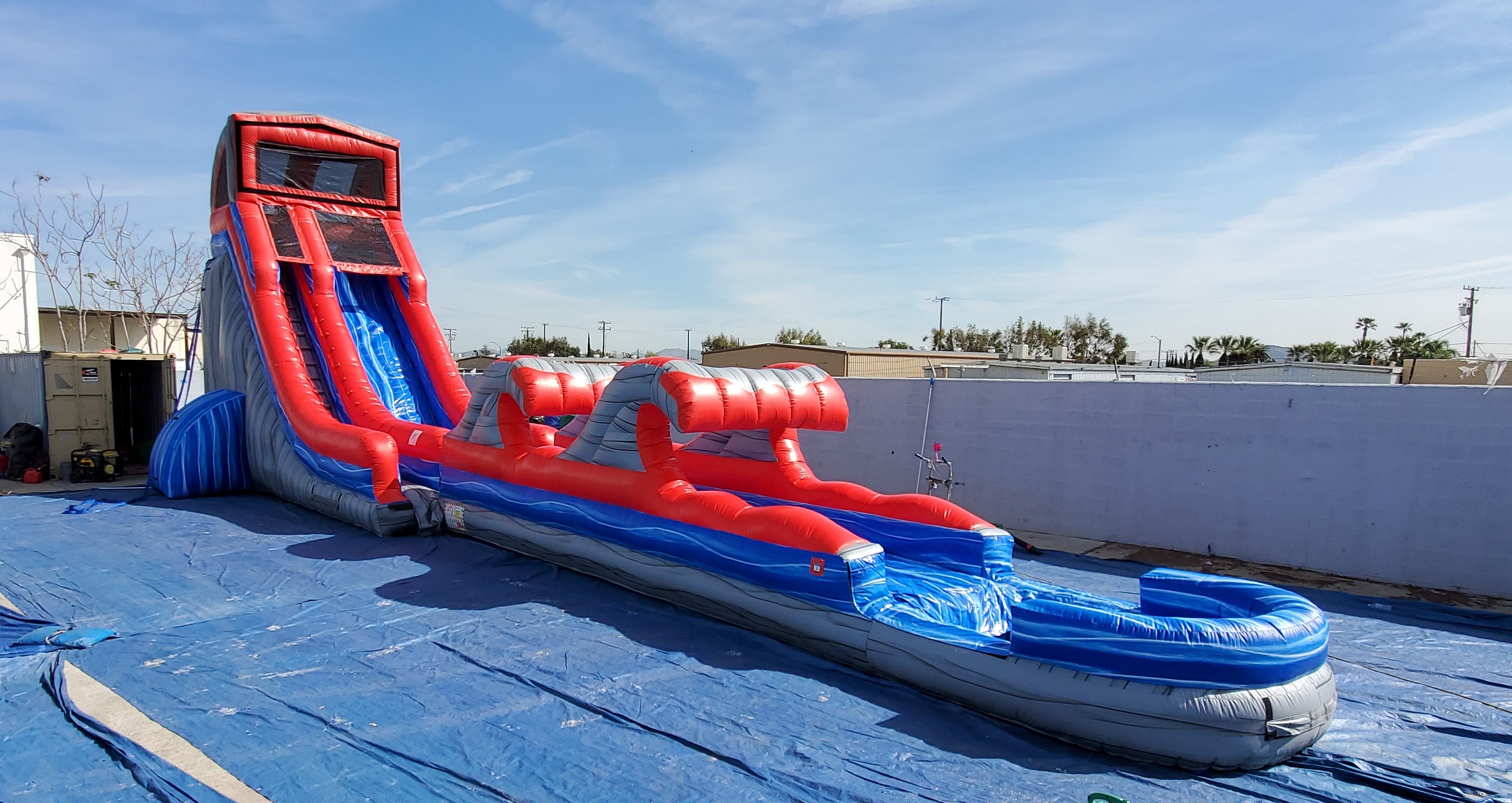 22 module water slide with riptide slip and slide