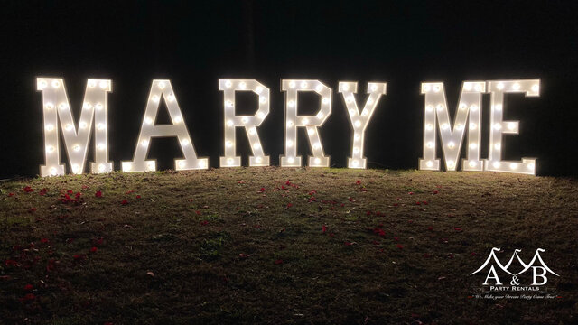 Marry Me Marquee Letters For Rent A B Party Rent Near Me