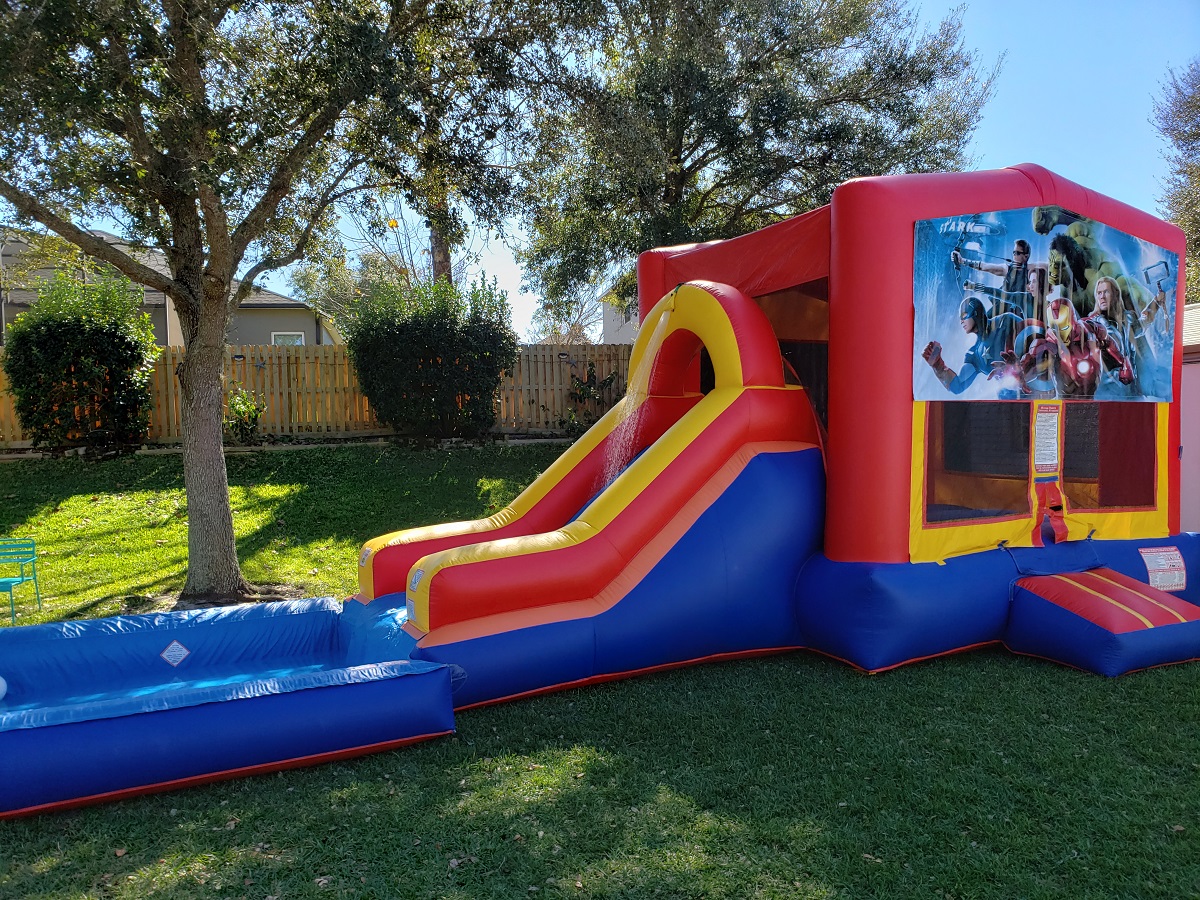 Marvel Avenger theme Combo (Wet with Pool) | Allin1bounce.com Apopka FL