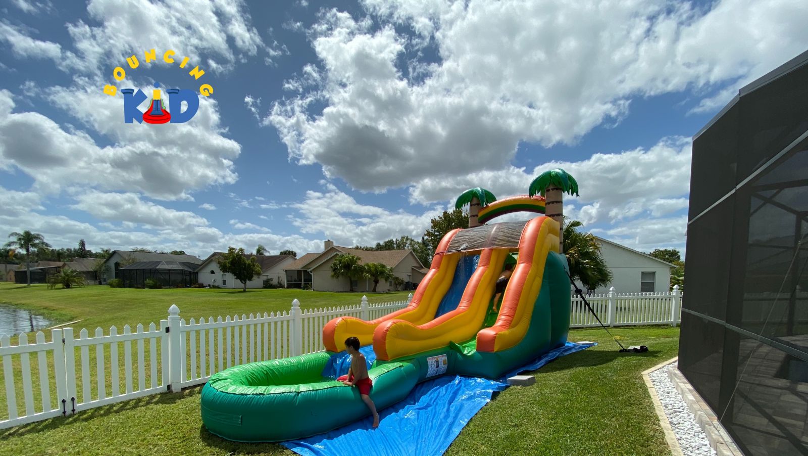 15' Tropical Wave Water Slide - Bouncing Kids Orlando Party Rental, LLC