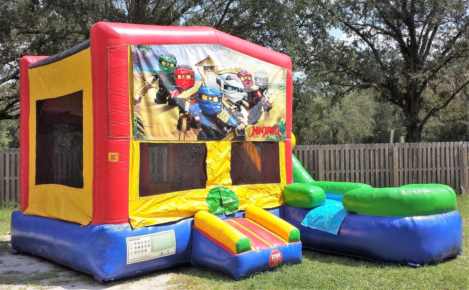 Ninjago multi colored 6 in 1 Ultimate Combo Bounce House Tampa | Bounce ...
