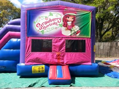 Strawberry Shortcake 4 in 1 Pink and Purple Two Lane Combo Bounce House ...