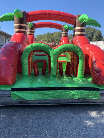 100FT JURASSIC PARK DINOSAUR OBSTACLE COURSE WET/DRY | Bouncer World SC ...