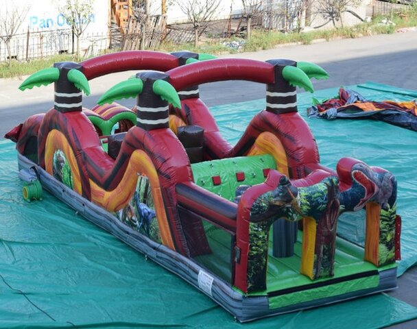 35FT DINOSAUR - SLIDE OBSTACLE COURSE | Bouncer World SC | Sumter, SC