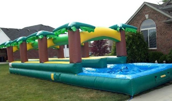 Tropical Slip N Dip Double Lane Slide | Bouncer World SC | Sumter, SC