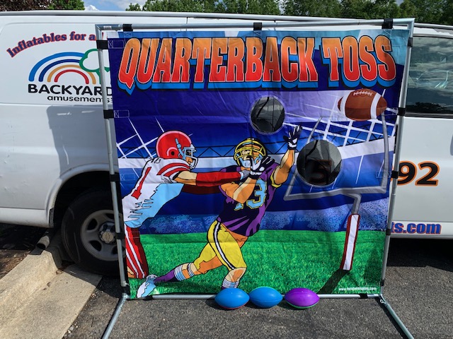 Backyard Amusement event and party rentals, quarterback toss game