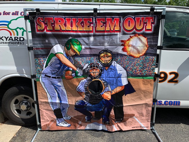 Backyard Amusements event and party rentals presents strike em out
