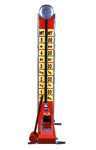 hi striker game, strong man carnival game, high striker game,