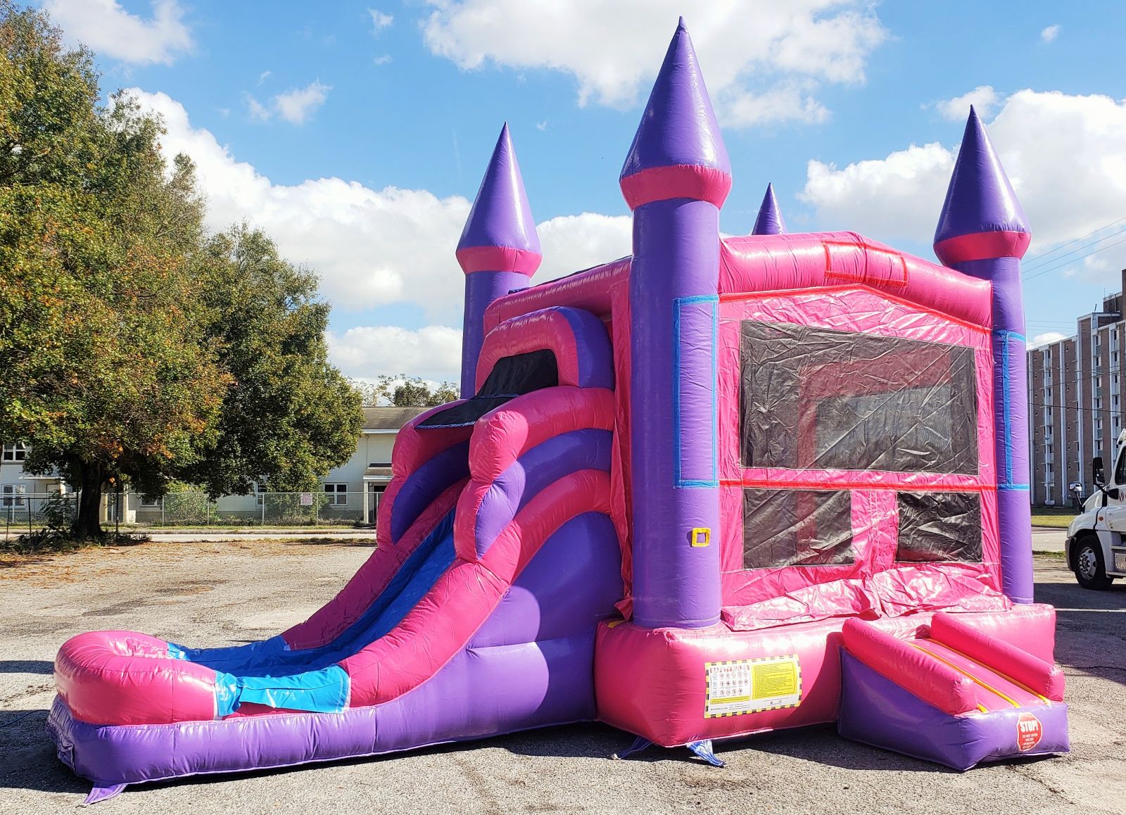 Pink and Purple 5 in 1 Castle Combo Bounce House Tampa | Bounce A Lot ...