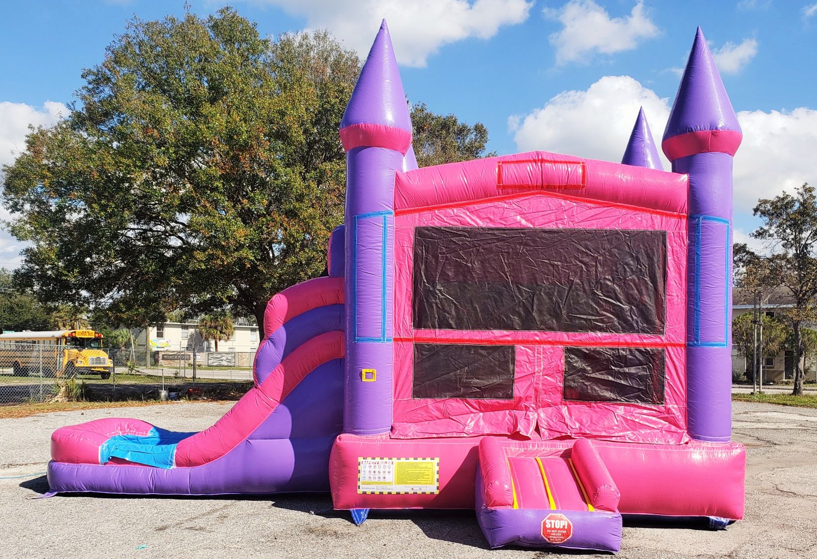 Pink and Purple 5 in 1 Castle Combo Bounce House Tampa | Bounce A Lot ...
