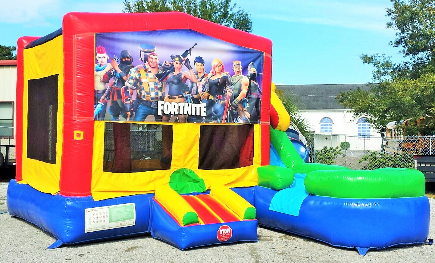 Fortnite multi colored 6 in 1 Ultimate Combo Bounce House Tampa ...