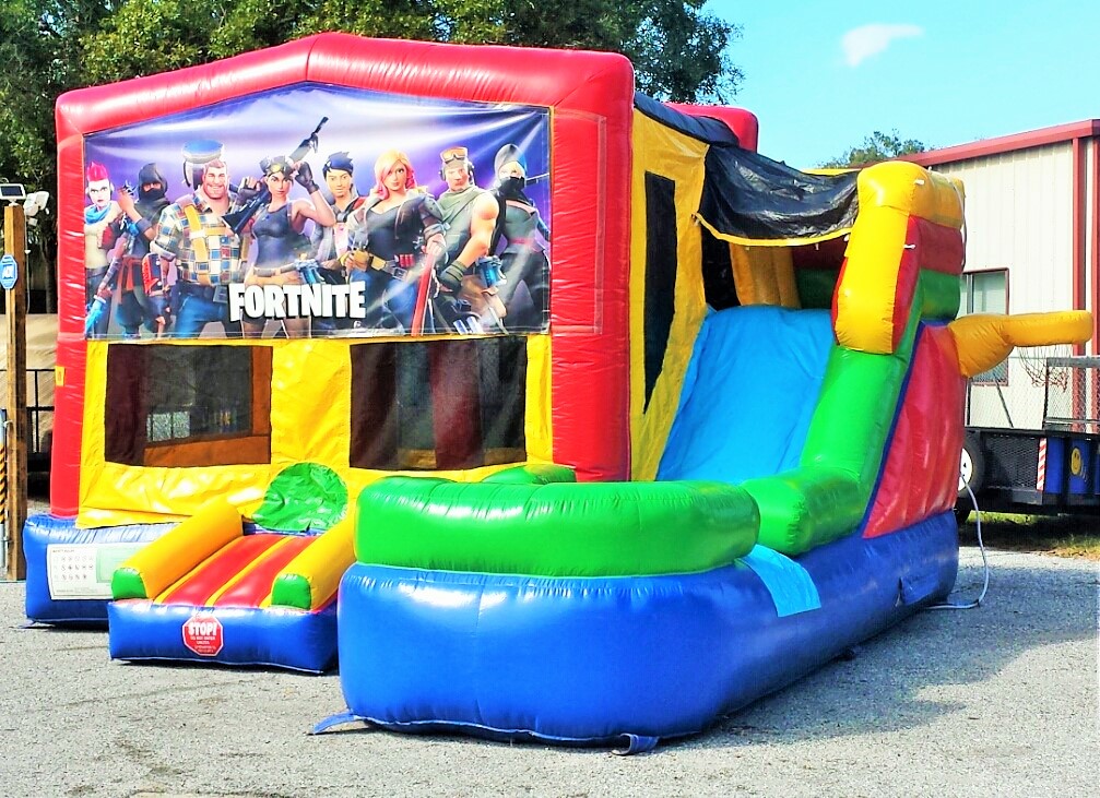 Fortnite multi colored 6 in 1 Ultimate Combo Bounce House Tampa ...