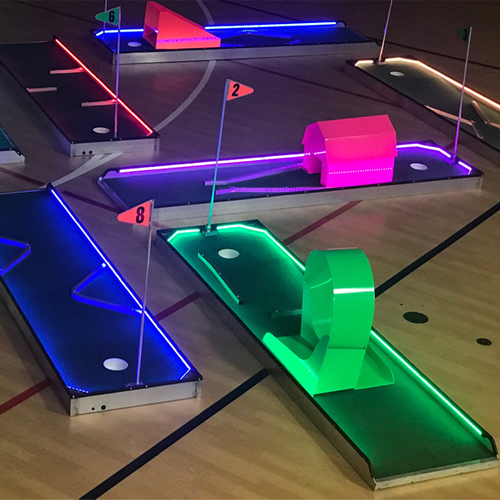 LED 6 hole mini golf rentals | Fiesta Time & Amusements LLC| Silver ...