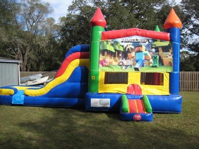 Minecraft Multi Colored 5 in 1 Castle Combo Bounce House Tampa | Bounce ...