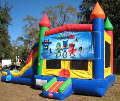 PJ Mask Multi Colored 5 in 1 Castle WET Combo Bounce House Tampa ...