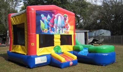 Trolls multi colored 6 in 1 Ultimate WET Combo Bounce House Tampa ...