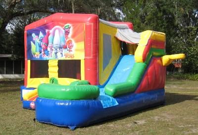 Trolls multi colored 6 in 1 Ultimate WET Combo Bounce House Tampa ...