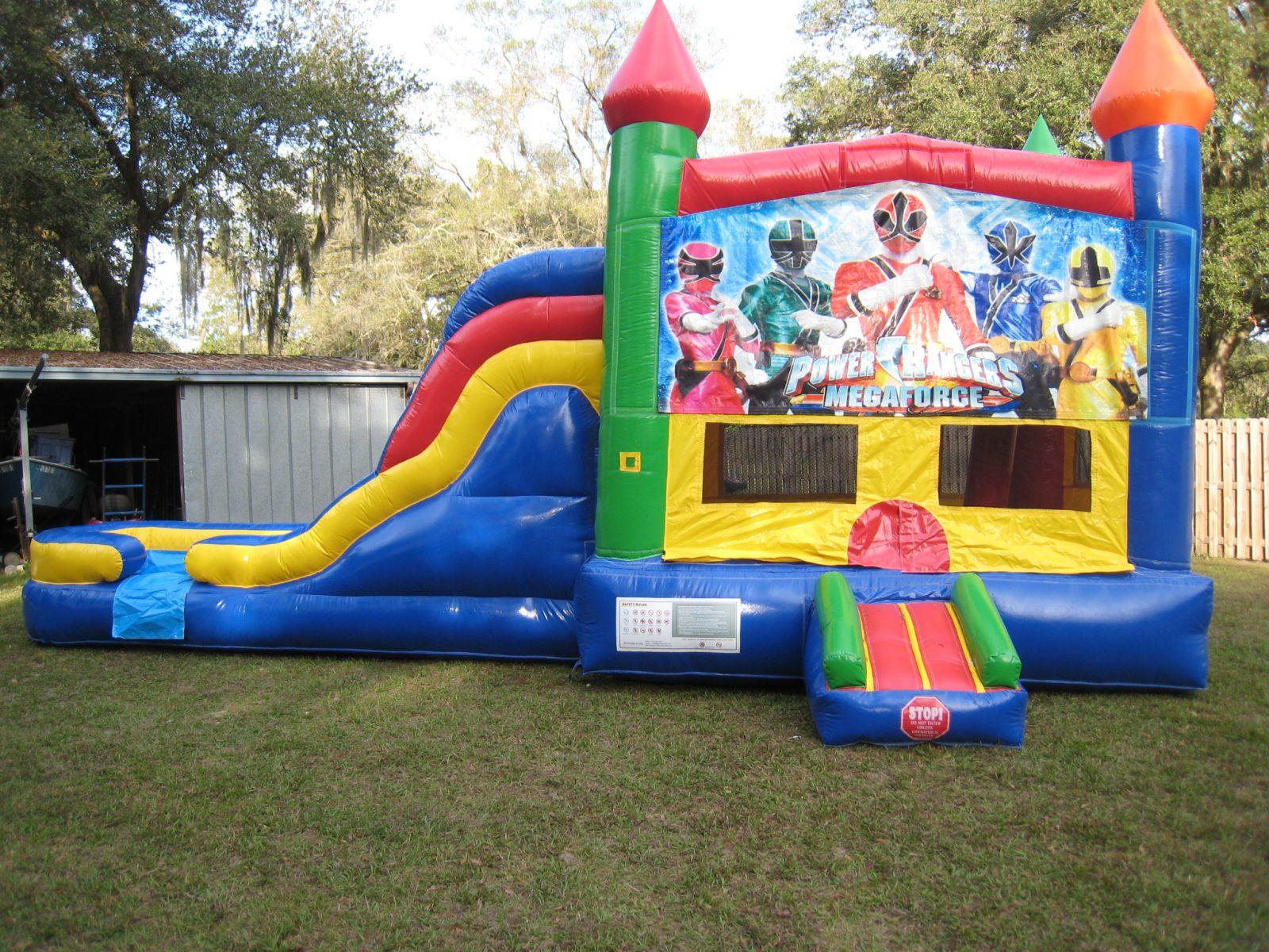 Power Rangers Multi Colored 5 in 1 Castle WET Combo Bounce House Tampa ...