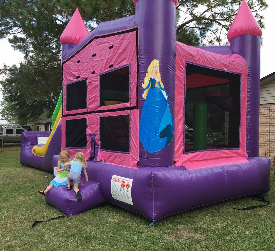 Princess Rapunzel Combo Bouncer and Waterslide Rental