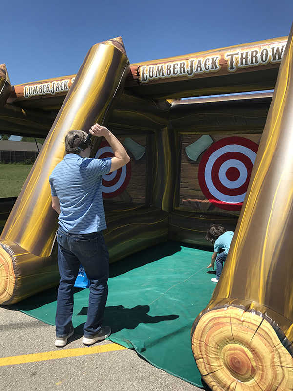 Inflatable Lumberjack Axe Throw Rental | Fun Times Party Rental