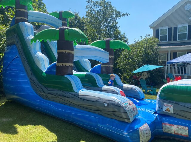 15ft Tropical single lane slide
