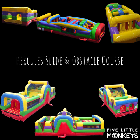 Hercules Inflatable Slide & Obstacle Course Rental | Five Little ...