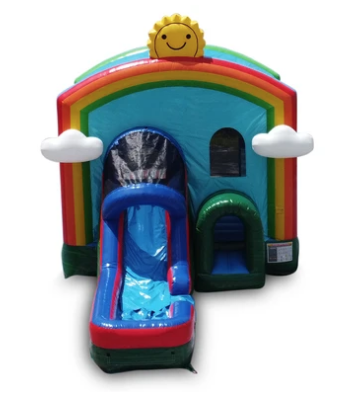 circus train bounce house combo inflatable jumper jump house with water ...