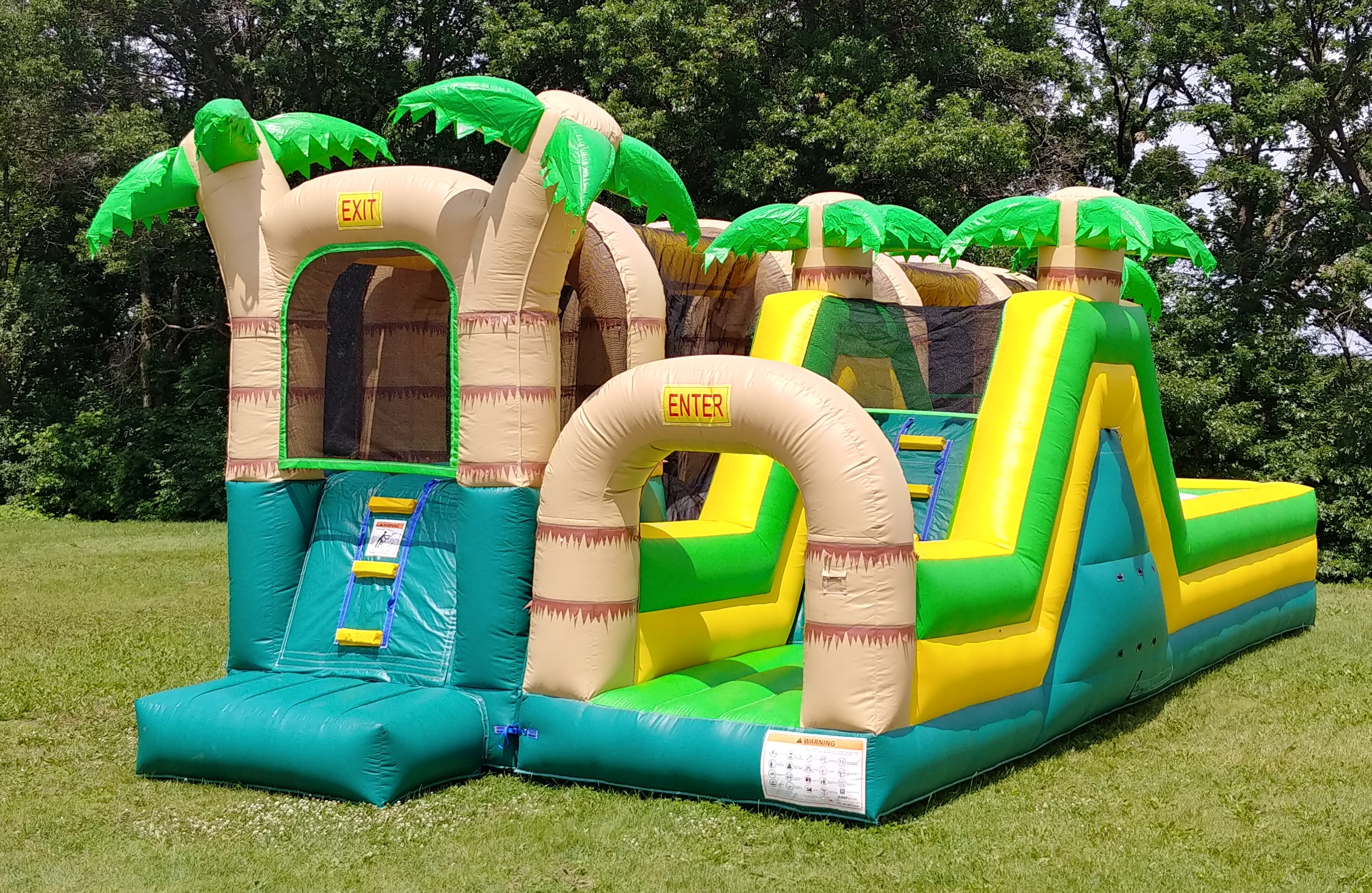 86' Hop N' Rock Tropical Obstacle Course | FroggyHops.com Minneapolis MN.