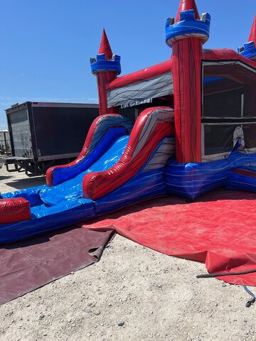 Jumping castle combo, funhouse, slide