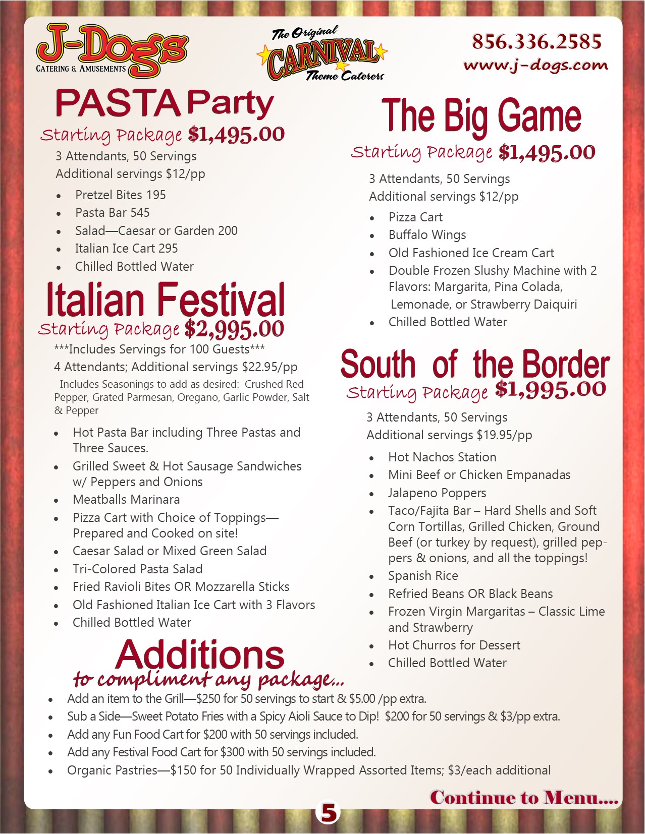 Party Catering | J- Dogs Catering & Amusements | www.j-dogs.com