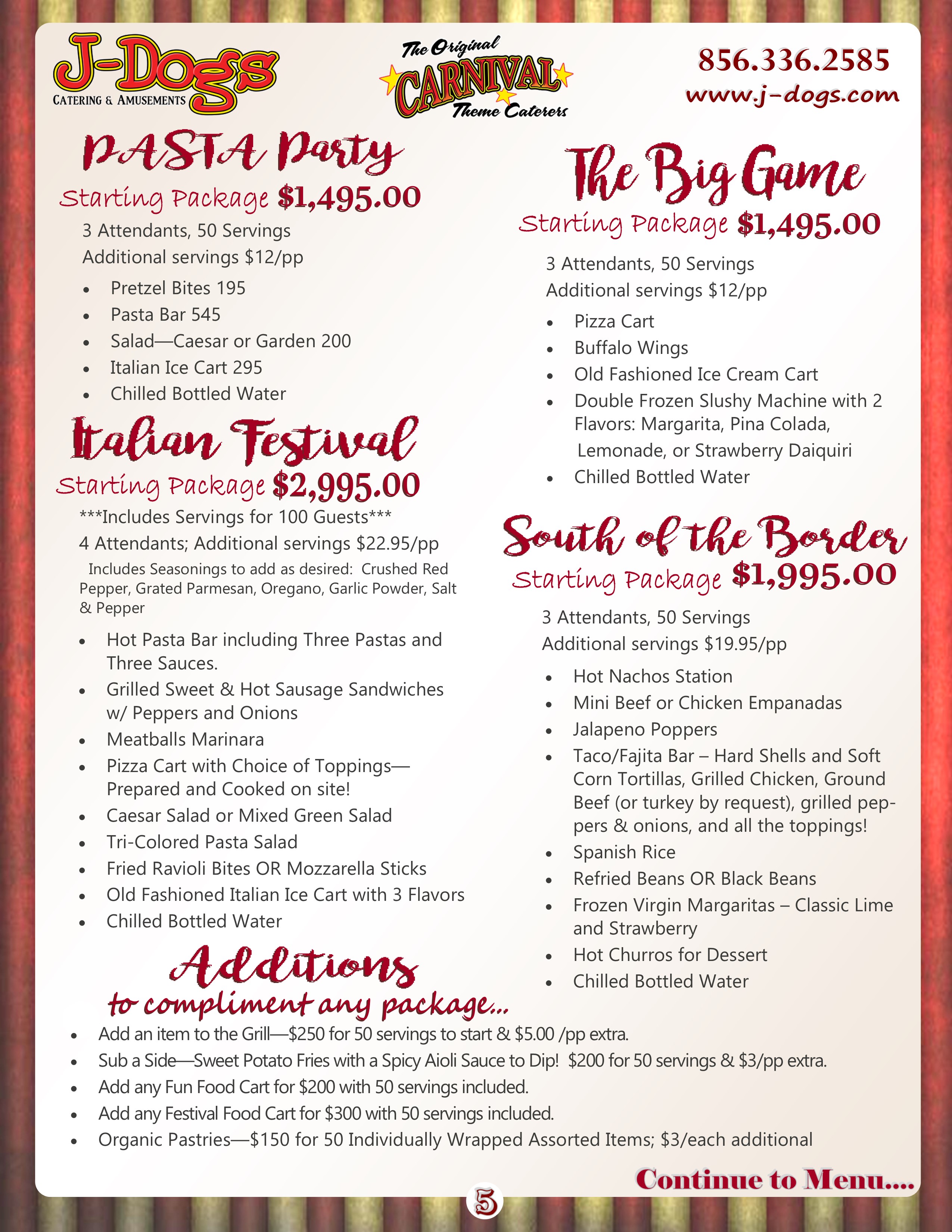 Party Catering | J- Dogs Catering & Amusements | www.j-dogs.com