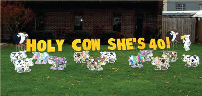 Cows Gone Wild Yard Greeting Party Rental Sign