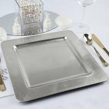 Square Silver Chargers - These 13" Square Silver Charger Plates adds a ...