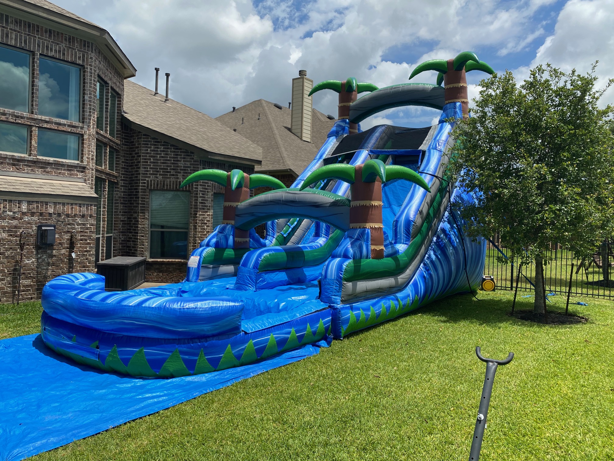 20 ft Tropical Splash Water Slide | Orbit Moonwalks and Party Rentals ...