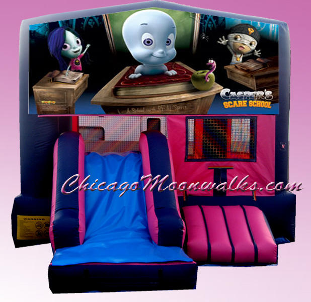3 in 1 Pink Casper Combo Bounce House Rental Chicago, IL