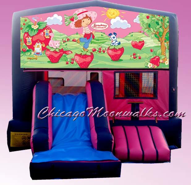 3 in 1 Pink Strawberry Shortcake Combo Bounce House Rental Chicago, IL