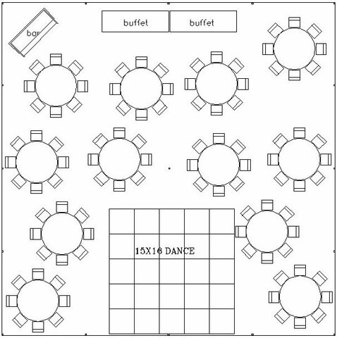 Tent Rentals - 40 x 40 pole tent - Party Dreams Wedding & Event Rental