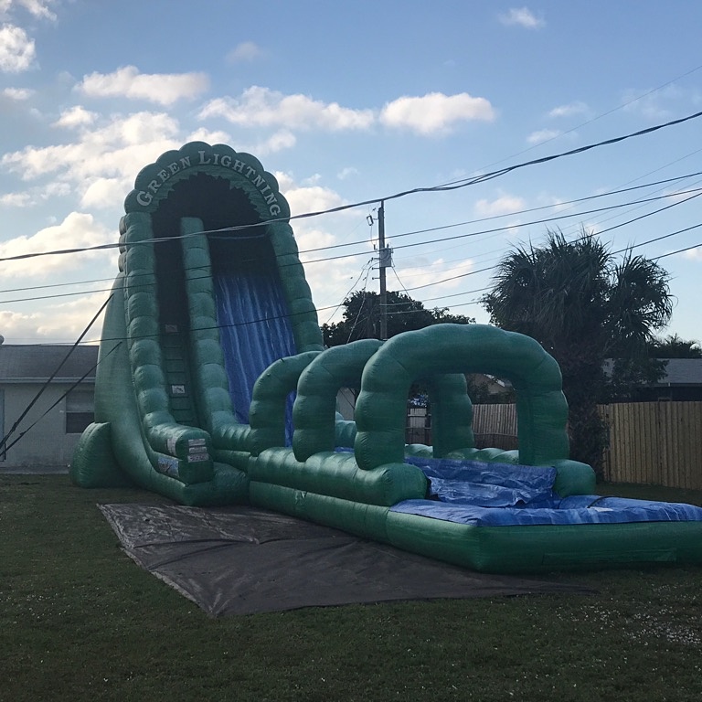 Green Lightning Waterslide | Premier Bounce n Slide | South Florida's ...