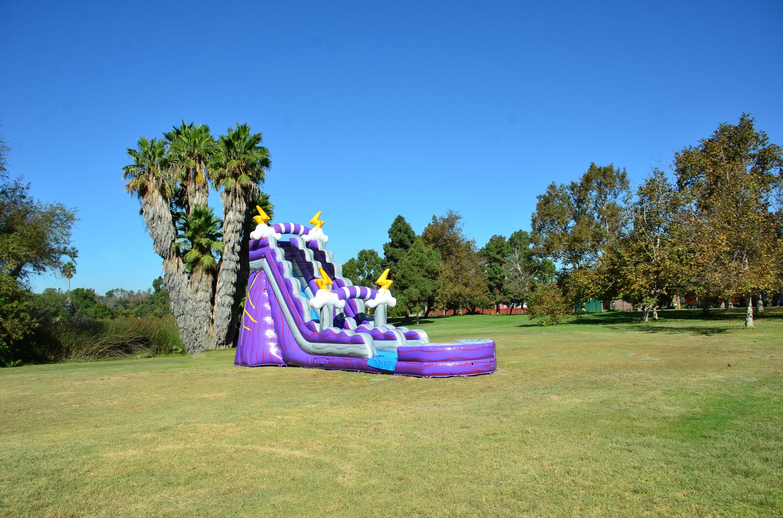 19ft Purple Thunder Slide Rental | SkyPiratesInflatables.com Fort Worth TX.