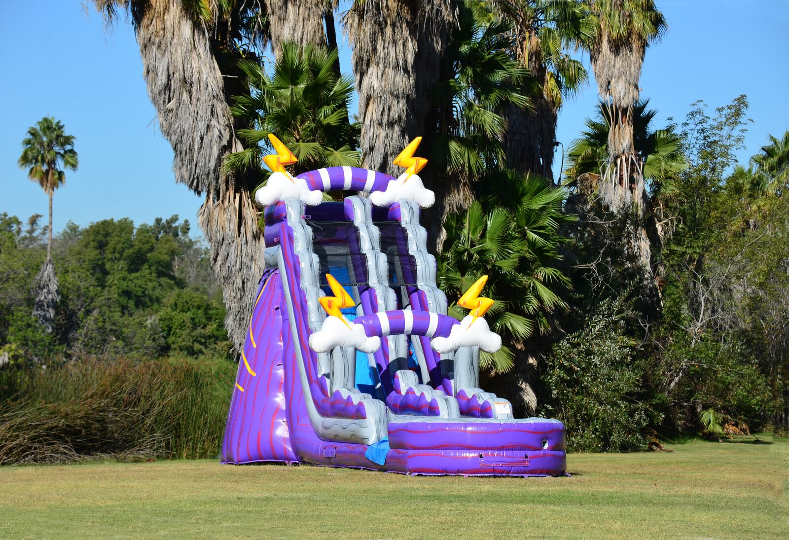 19ft Purple Thunder Slide Rental | SkyPiratesInflatables.com Fort Worth TX.