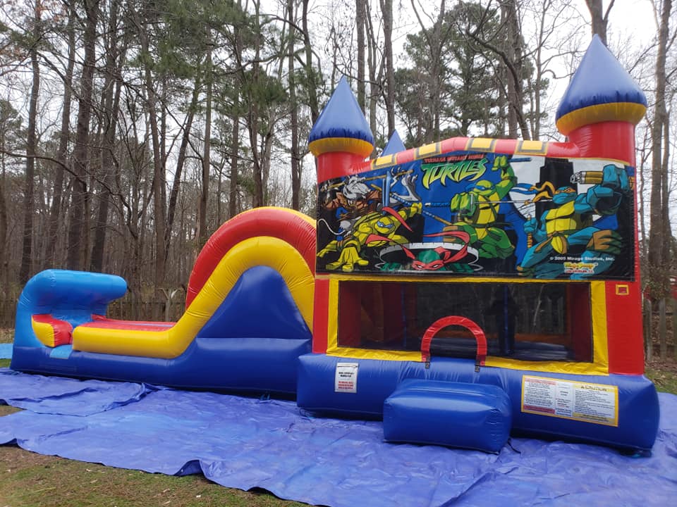 TMNT Castle Single Slide Dry Combo | Virginia Beach Inflatables | water ...