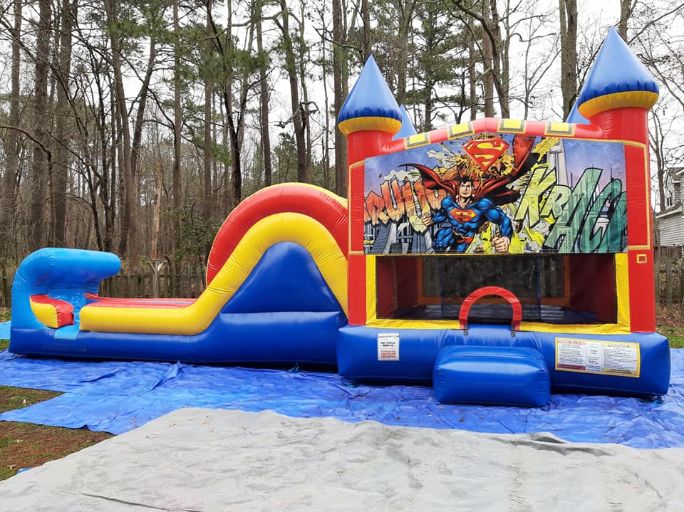 Superman Castle Single Slide Dry Combo | Virginia Beach Inflatables ...