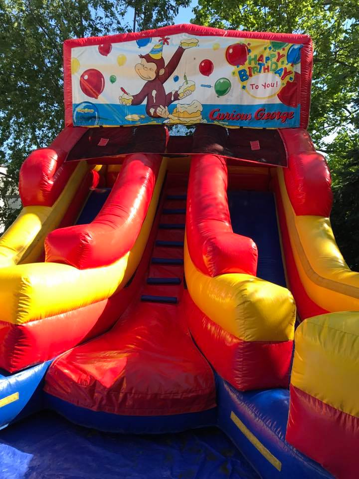Curious George Double Wet Slide | Virginia Beach Inflatables | water ...
