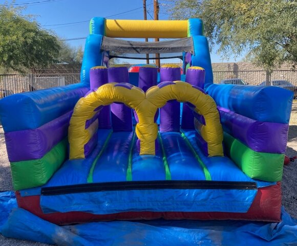 40' Dual Lane Obstacle Course Rental Tucson | Wonder World Jumping Castles